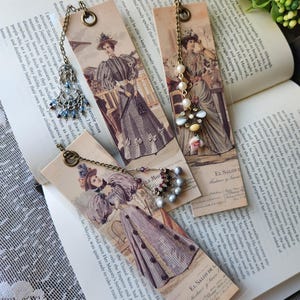 Victorian Lady Paper Bookmarks | Handmade Cardstock Book Marker | Book ...