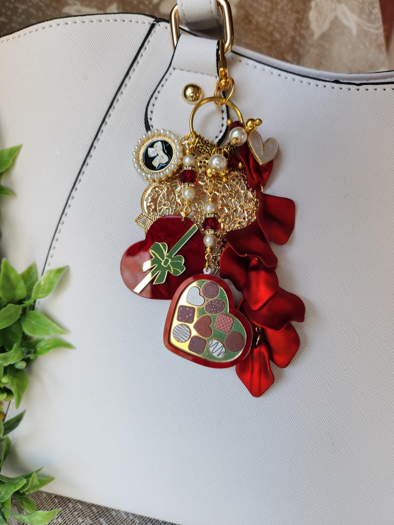 Valentine's Chocolate Heart Bag Charm: Purse Jewelry | Handbag ...