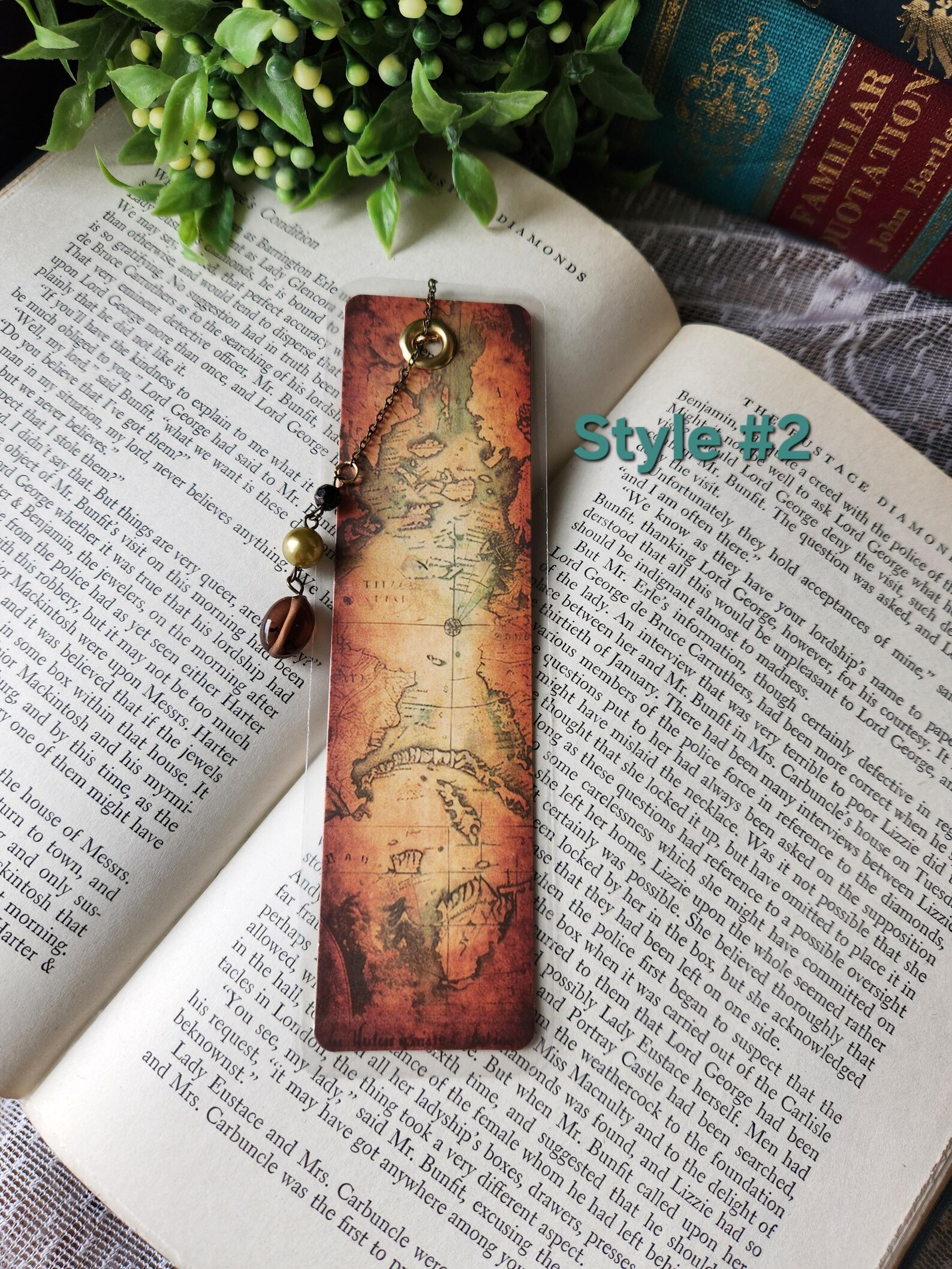 Handmade Map Bookmark With Vintage Jewelry Tassel - Etsy