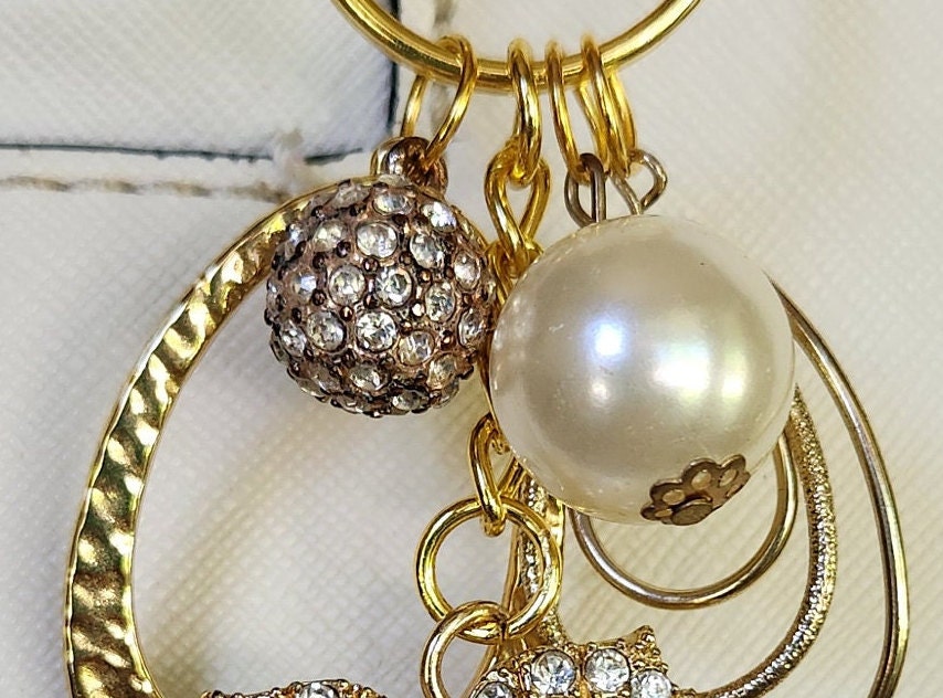 Bag Purse Charm, Key Ring, Flower,handmade, Keychain, Vintage Jewelry ...