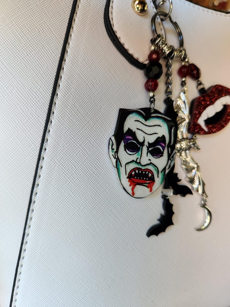 Count Dracula Bag Charm | Purse Clip | Vampire Lore | Halloween Horror Classics | Handbag Dangle ...
