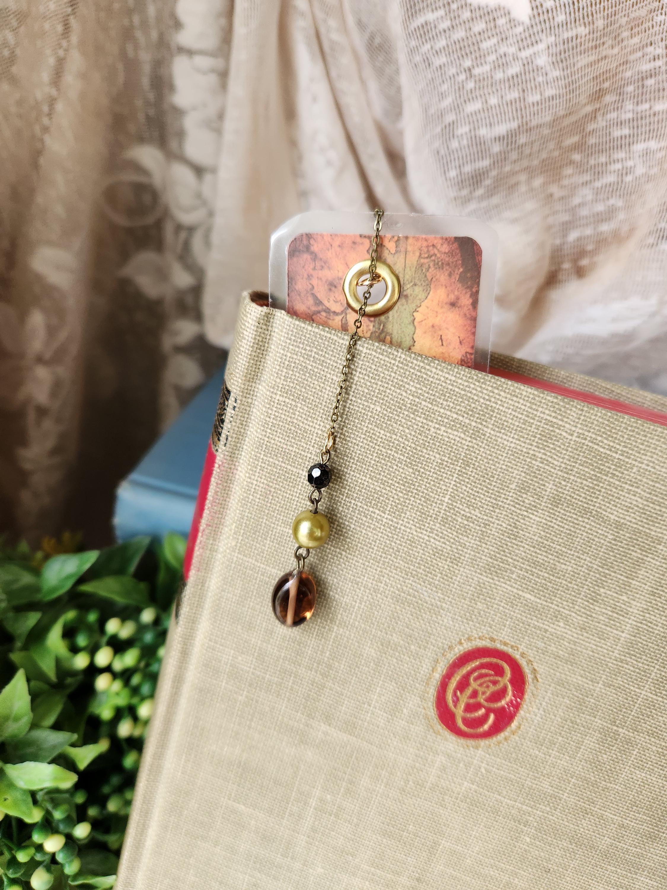 Handmade Map Bookmark With Vintage Jewelry Tassel - Etsy