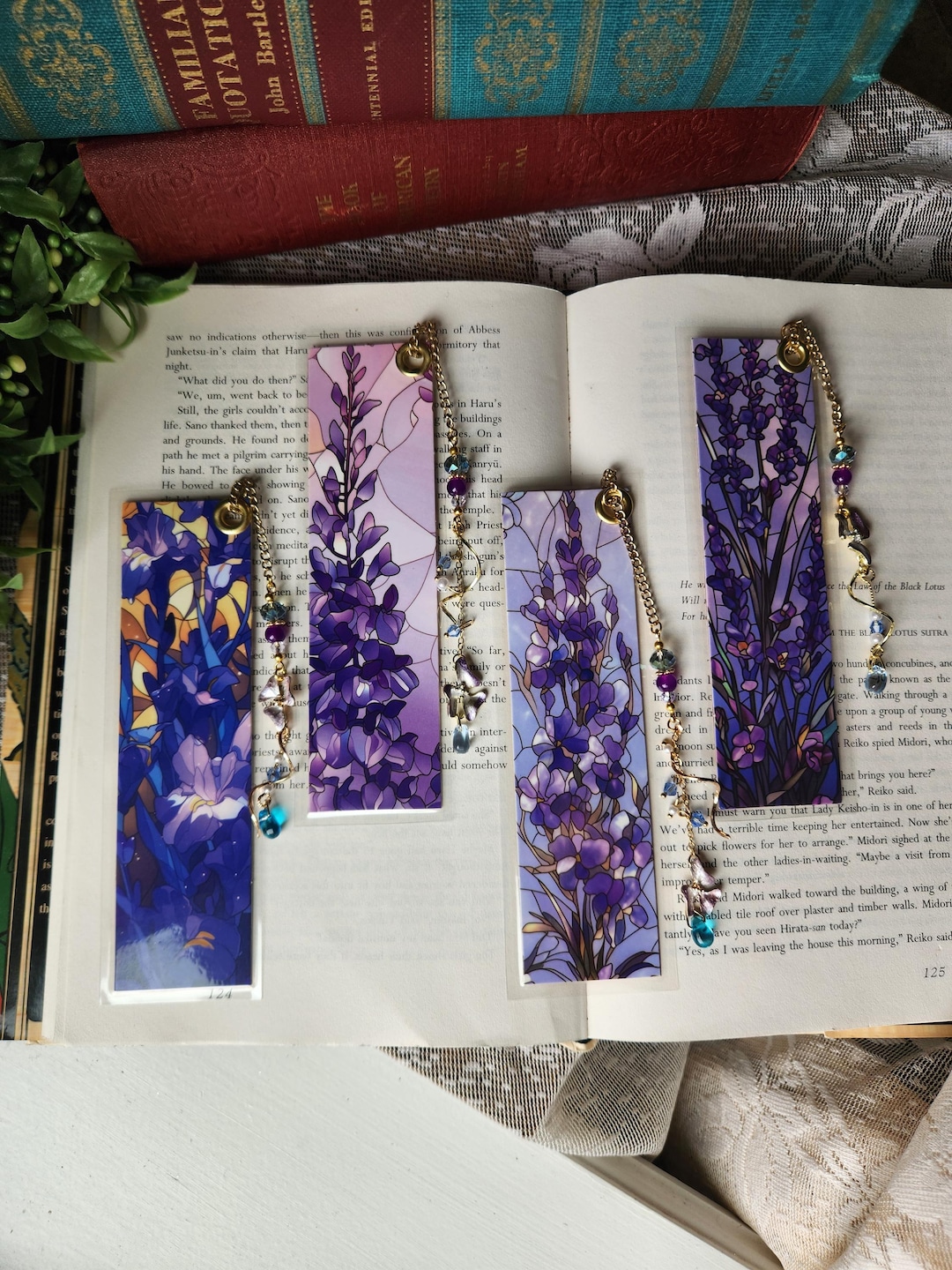 Purple Iris Flower Bookmarks: Laminated Cardstock | Keepsake Vintage ...