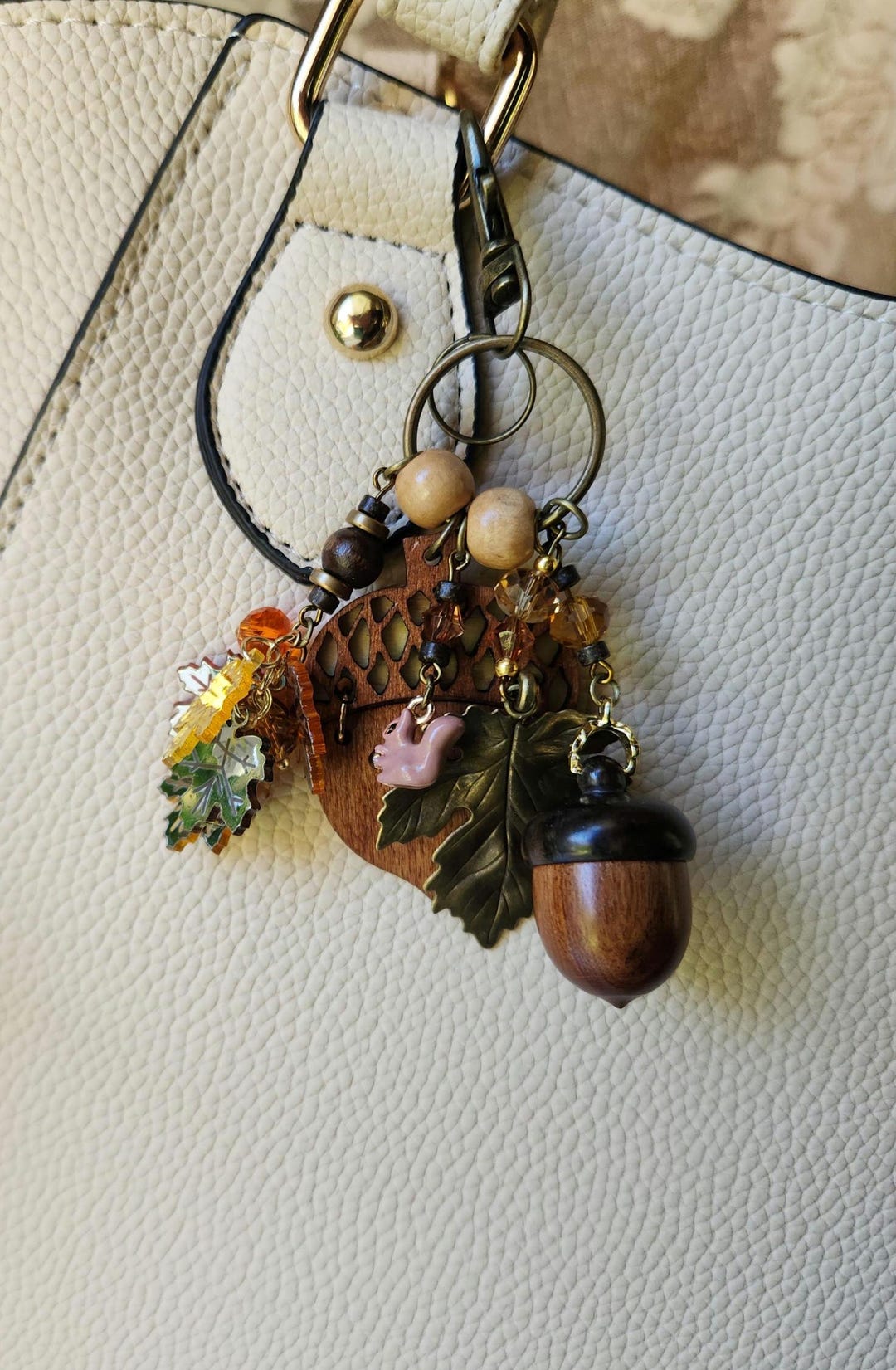 Squirrel and Acorn Purse Flair | Bag Bling | Fall Time Leaves | Autumn ...