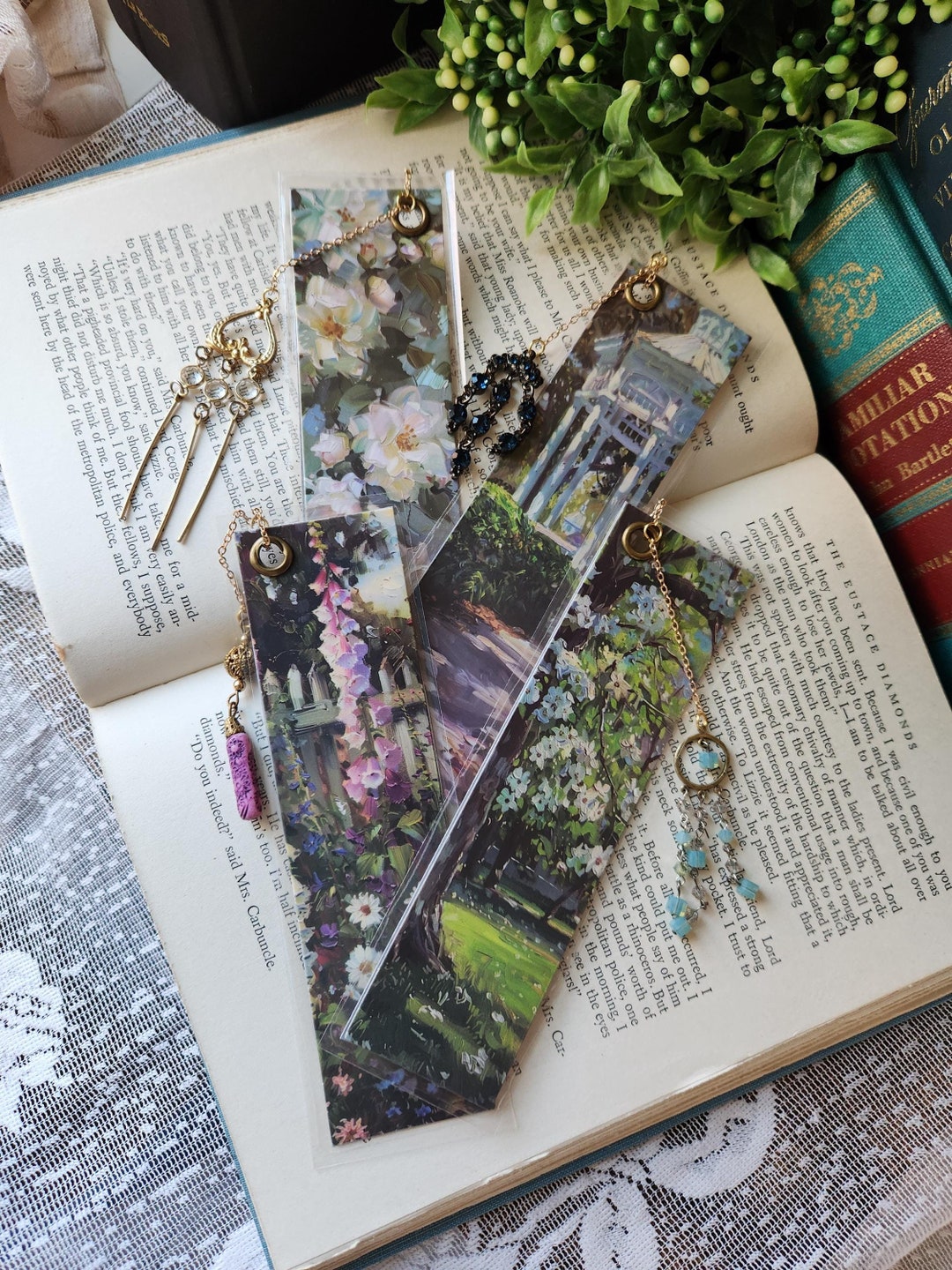 Monet Style Bookmarks | Handmade Cardstock Book Marker | Book Club Gift ...