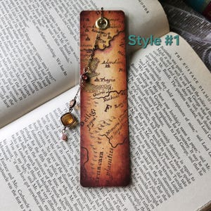 Handmade Map Bookmark With Vintage Jewelry Tassel - Etsy