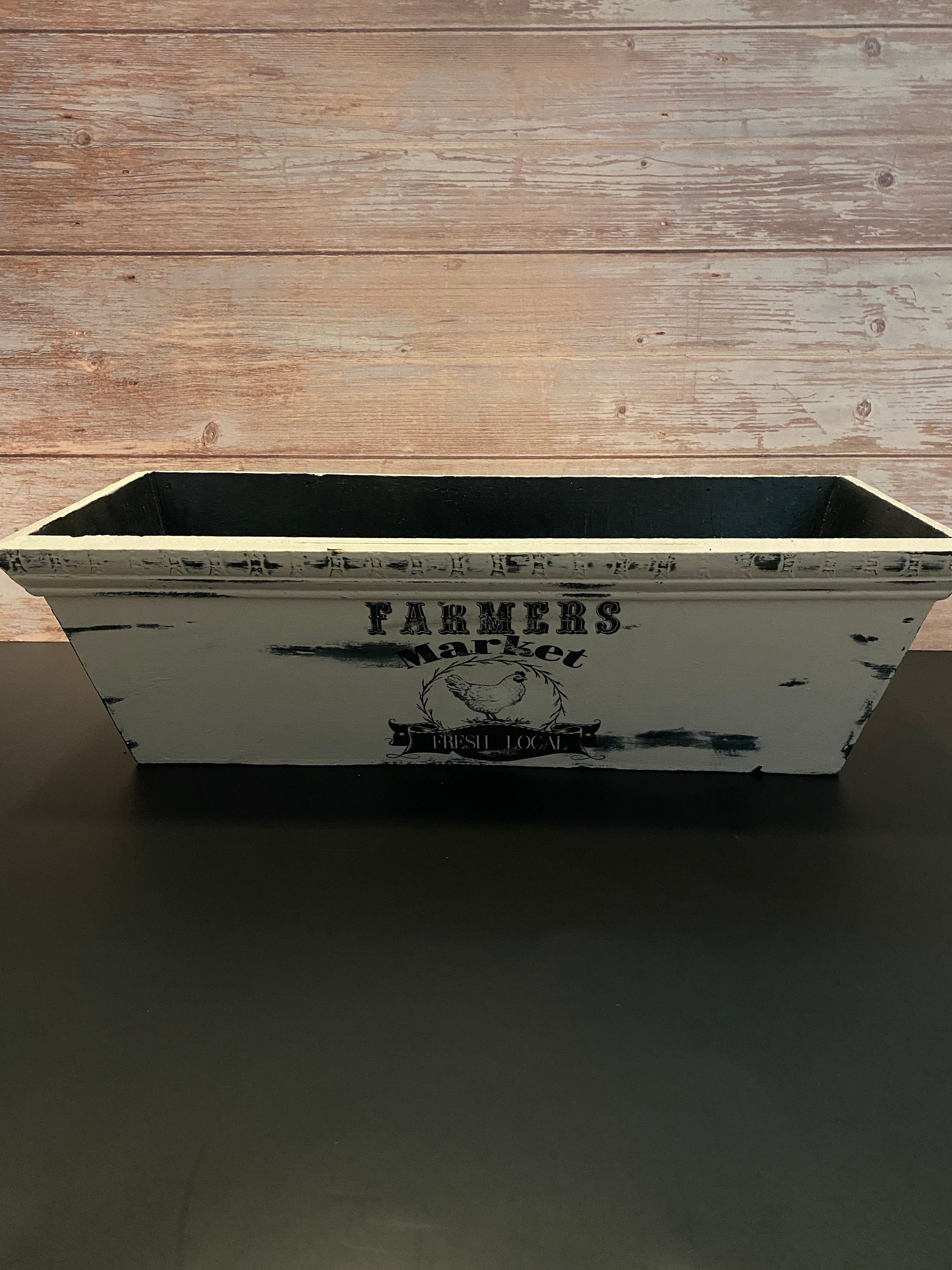 Farmhouse Style Planter Box With Artificial Flowers - Etsy