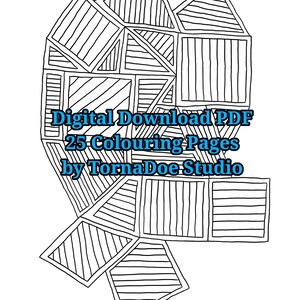 25 Geometric Digital Colouring Pages by Tornadoe Studio - Etsy