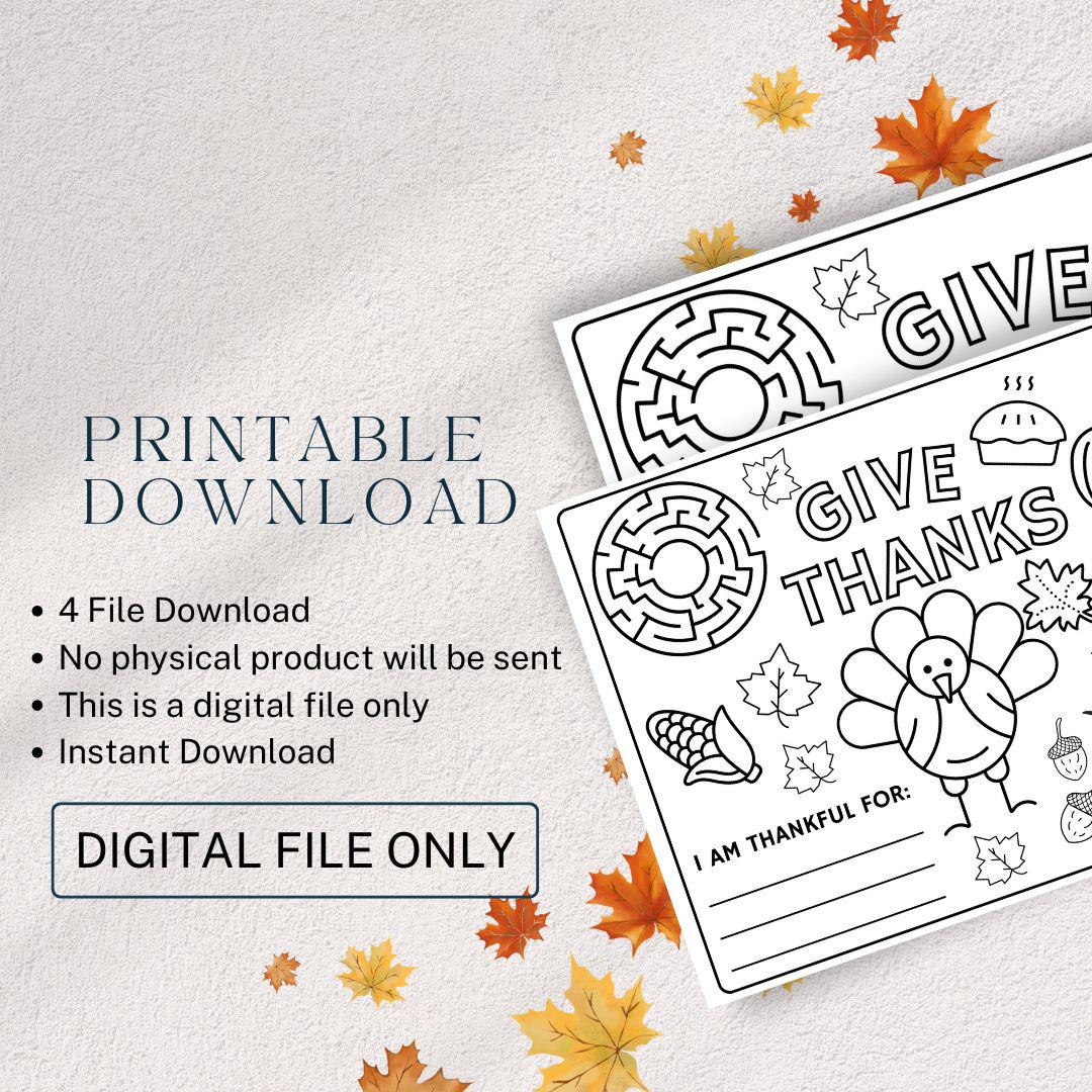 Printable Fall Placemat/worksheet - Etsy