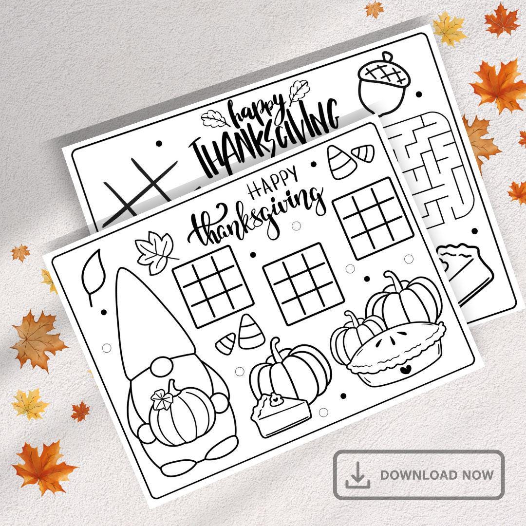 Printable Fall Placemat/worksheet - Etsy