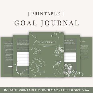 Goal Journal Workbook (green Doodle) - Etsy