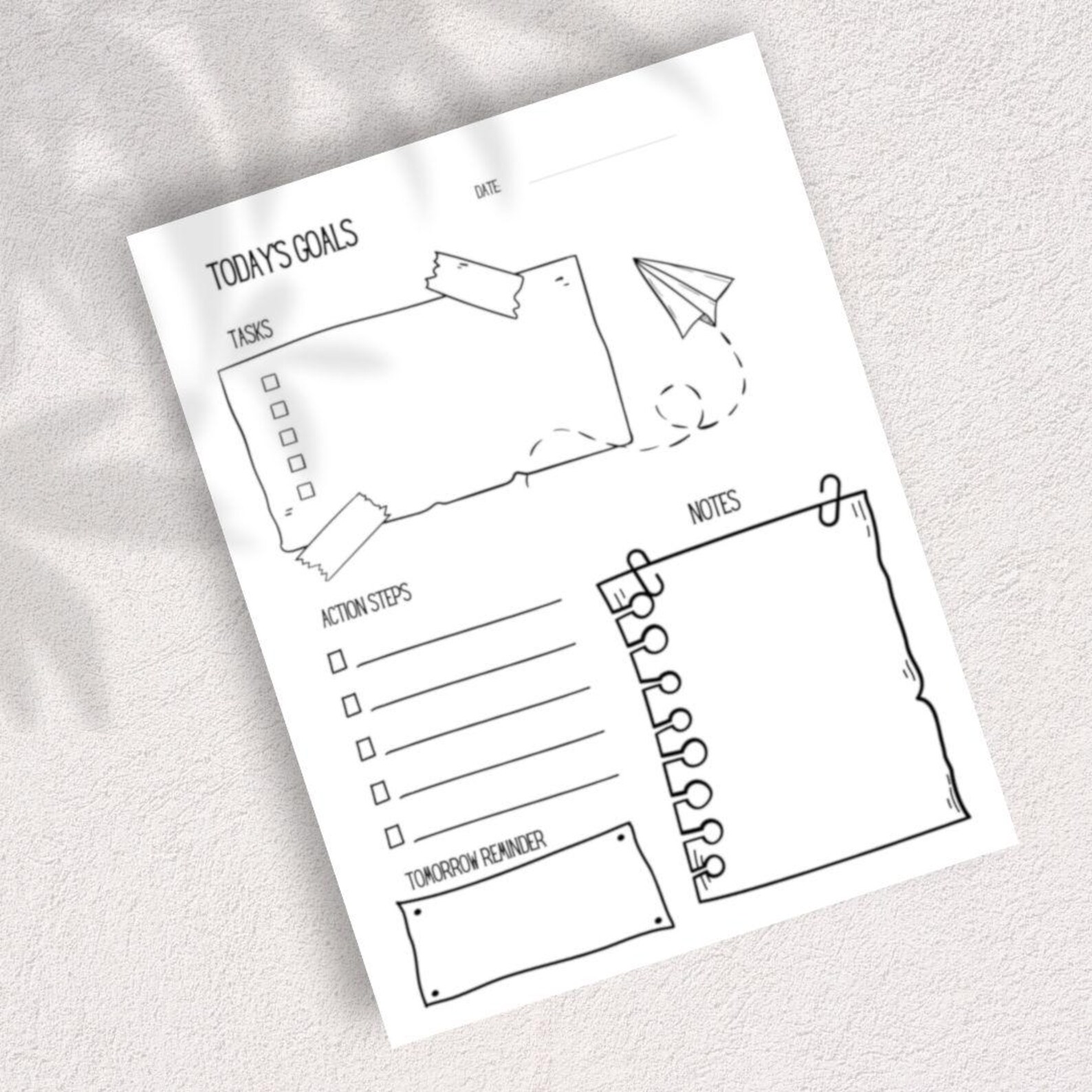 Printable Daily Productivity Planner (doodle Theme) - Etsy