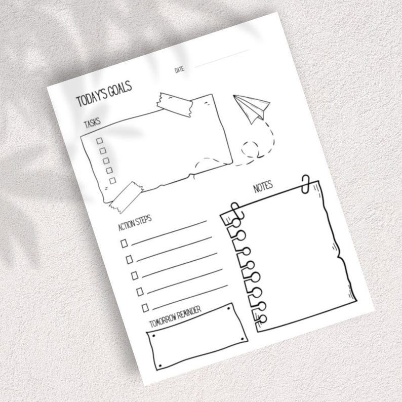 Printable Daily Productivity Planner doodle Theme - Etsy