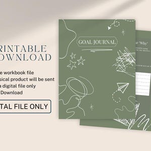 Goal Journal Workbook (green Doodle) - Etsy