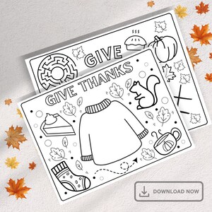Printable Fall Placemat/worksheet - Etsy