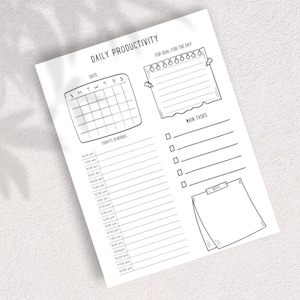 Printable Daily Productivity Planner doodle Theme - Etsy
