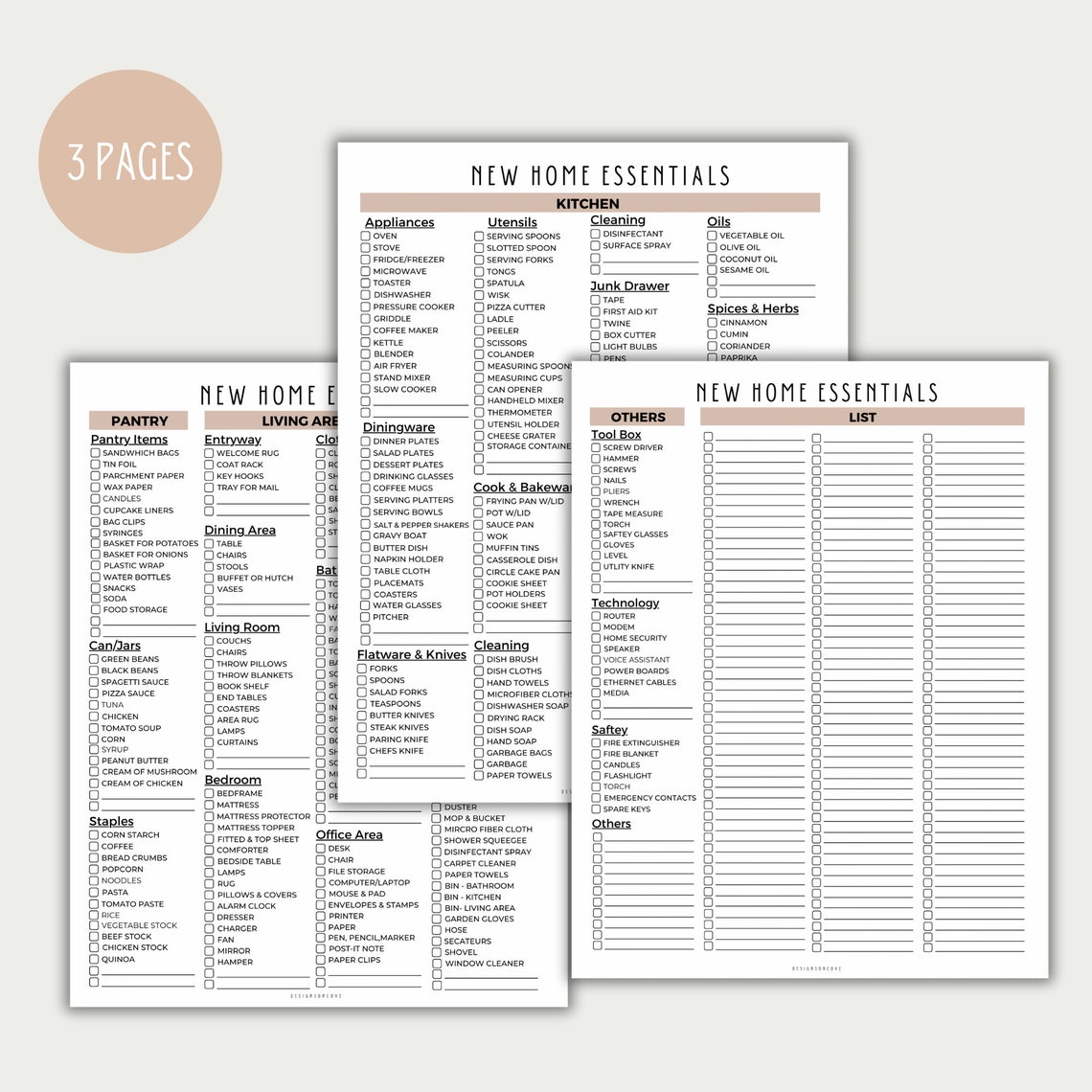 Editable New Home Essentials Checklist, Moving Checklist Printable, New ...