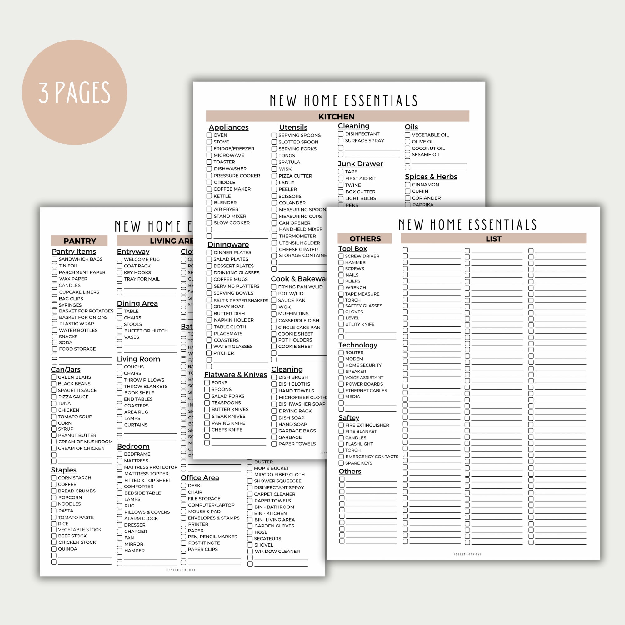 Editable New Home Essentials Checklist, Moving Checklist Printable, New ...