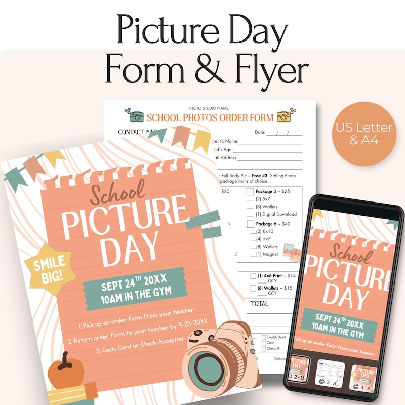 Picture Day Form Template - Etsy