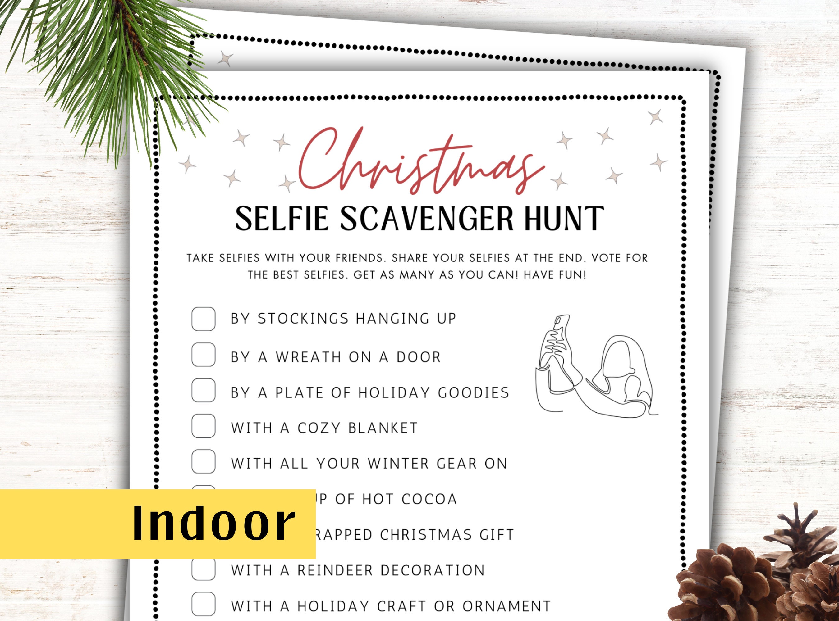 Indoor Selfie Scavenger Hunt, Christmas Party Game, Office Party Game ...