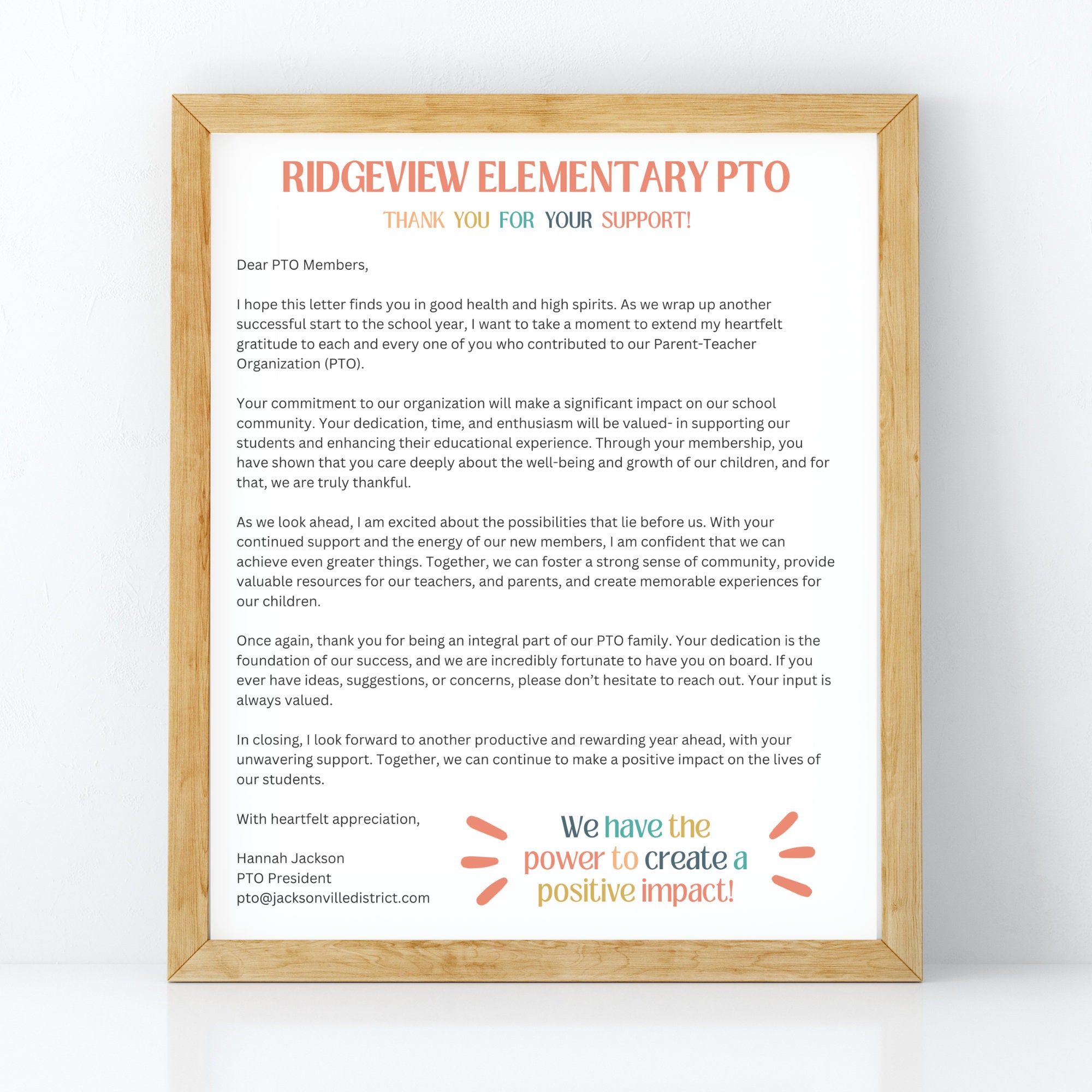 Editable PTO Thank You Letter, PTA Welcome Letter - Etsy