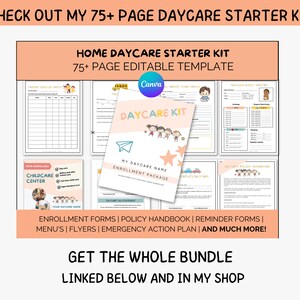 Editable Daycare Policy Handbook, Daycare Contract, Daycare Forms, in ...
