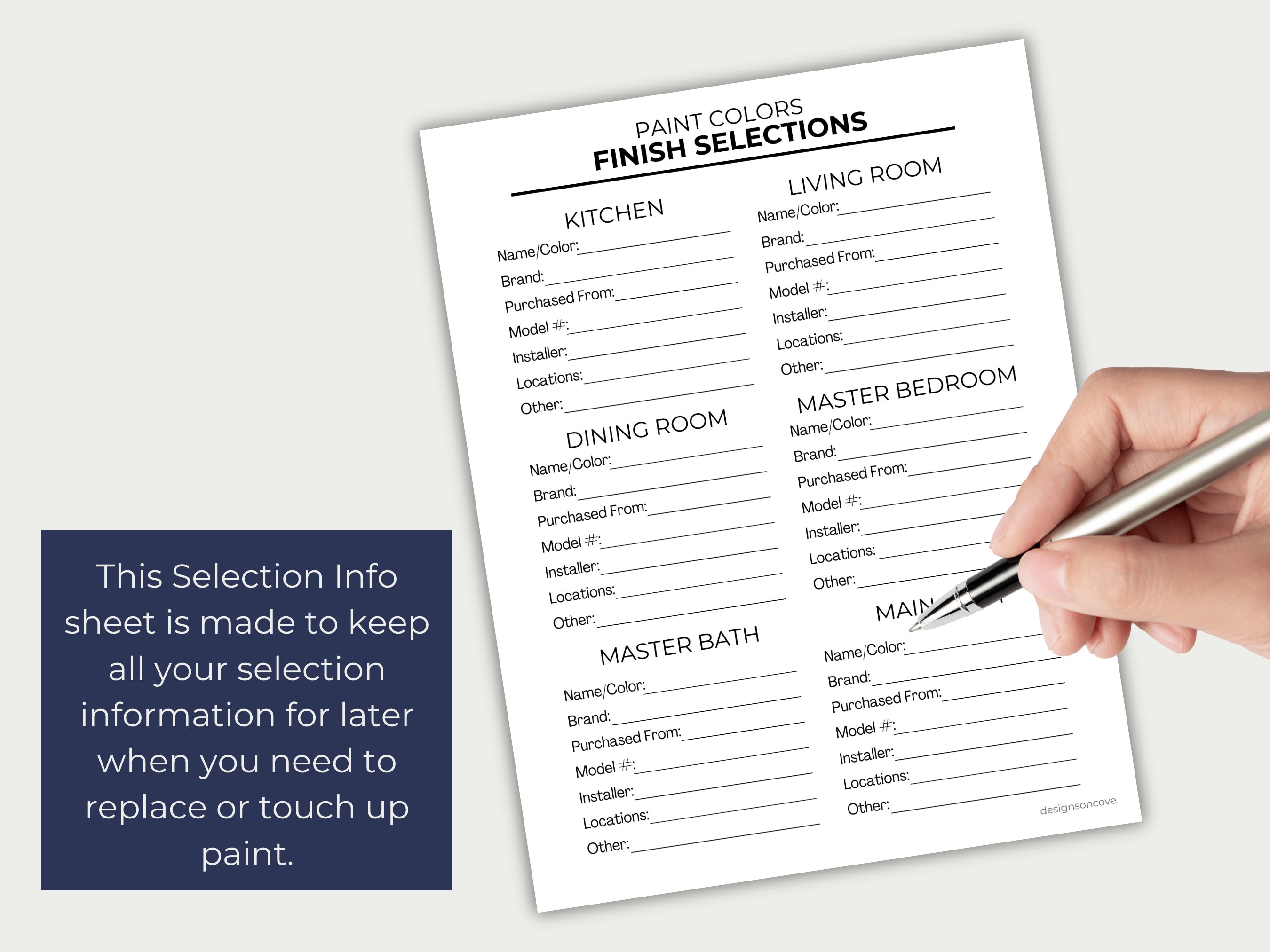 Home Construction Selections Info Sheet, Home Project Planner ...