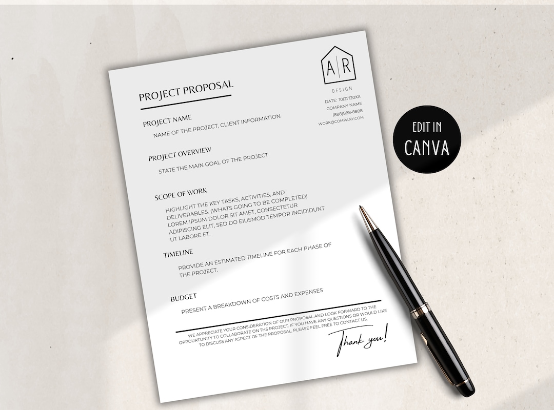 Simple Project Proposal, Scope of Work Canva Template, Client ...