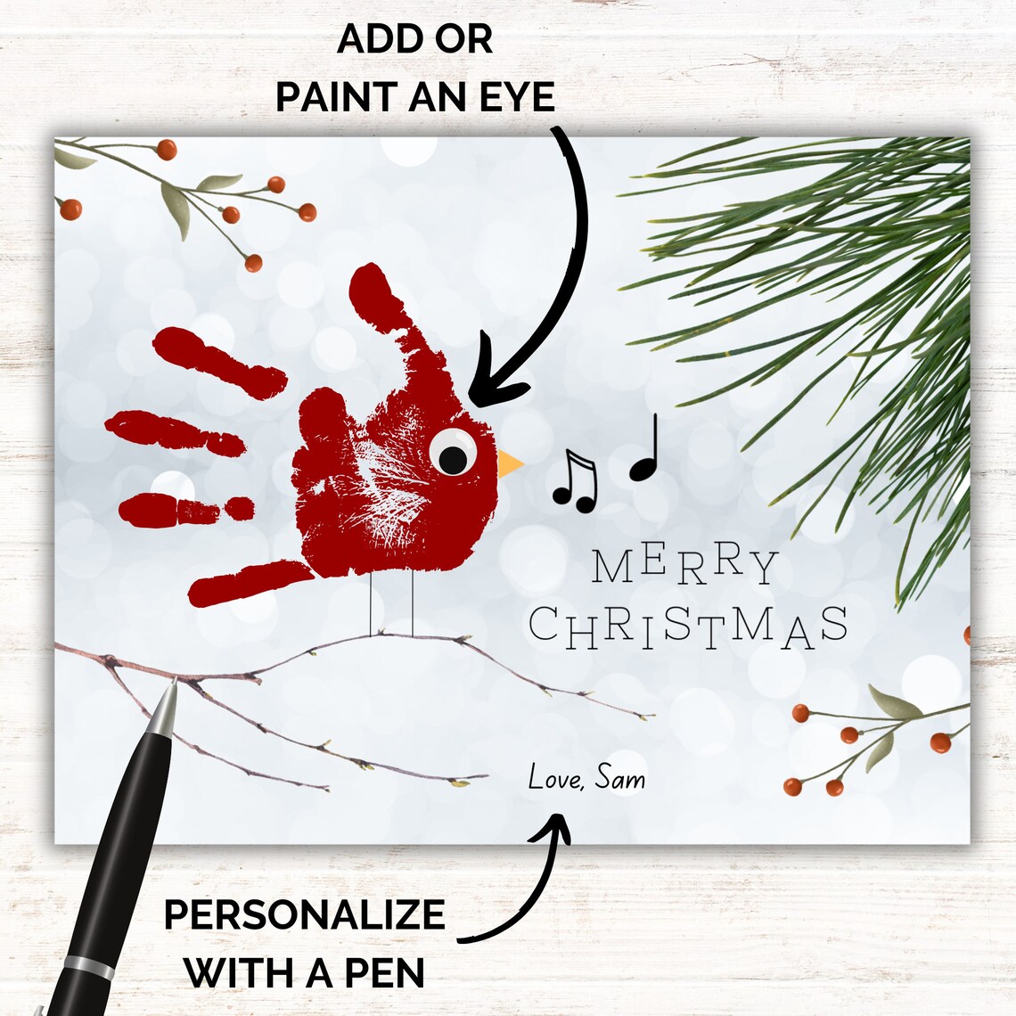 Christmas Handprint Art, Cardinal Handprint Craft, Kids Christmas Craft ...