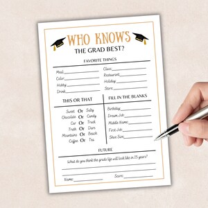 Who Knows the Grad Best Game, How Well Do You Know the Graduate Party ...