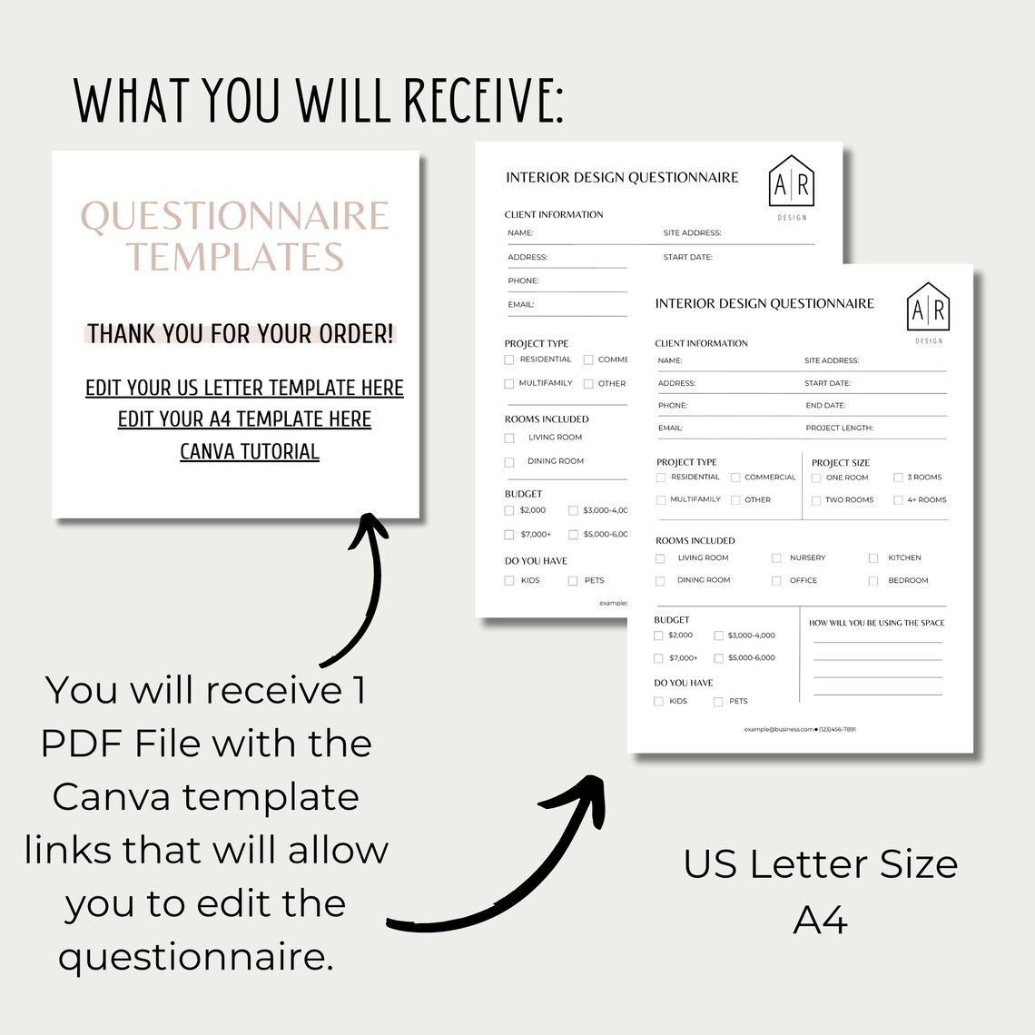 Minimalist Interior Designer Questionnaire, Client Onboarding ...