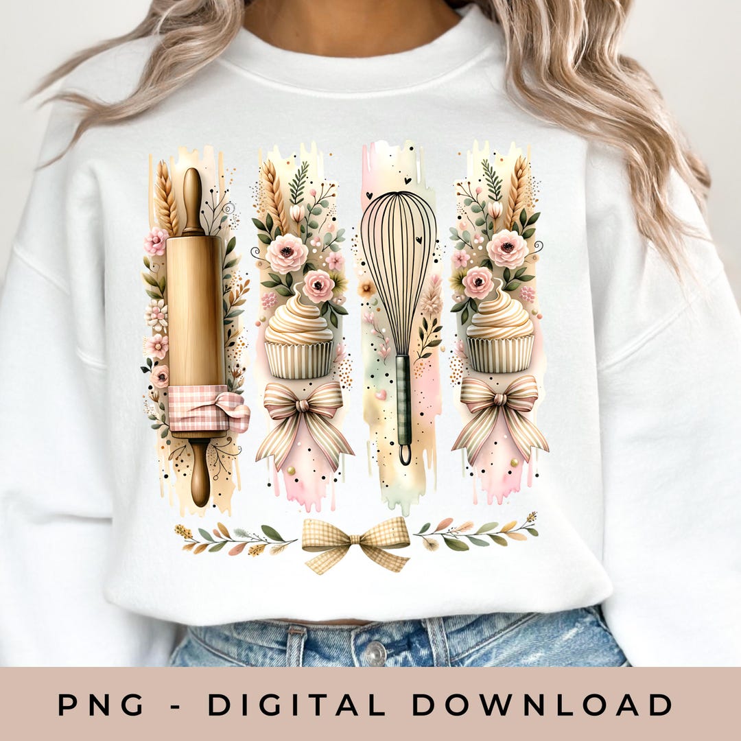 Baking Brushstroke Coquette PNG, Gift for Baker Soft Girl Era, Baked ...