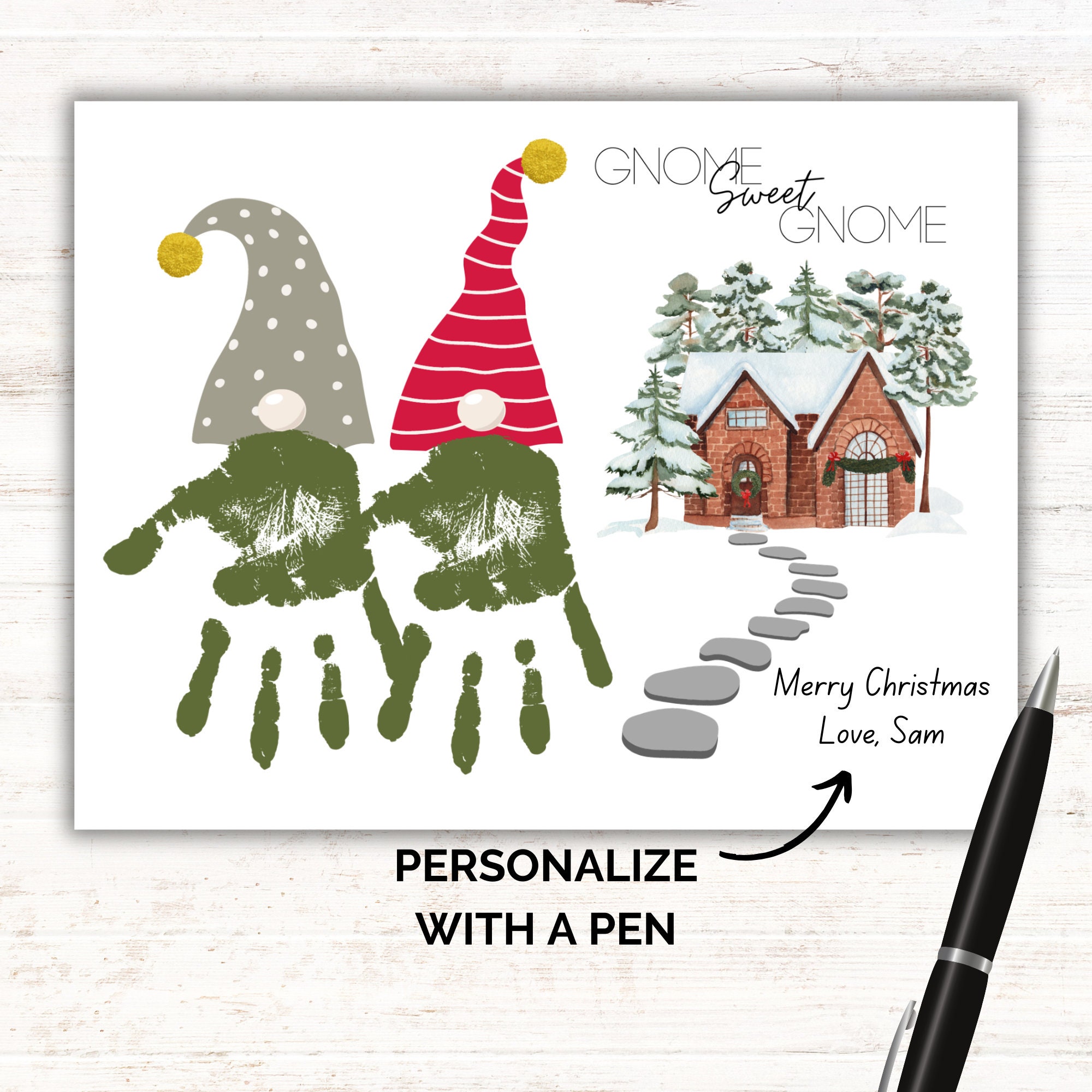 Christmas Handprint Art, Gnome Sweet Gnome Handprint Craft, Kids ...