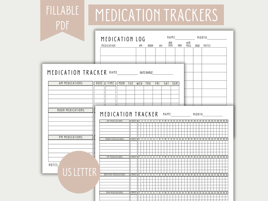 Daily Medication Tracker, Monthly Medication Log, Medical Planner ...