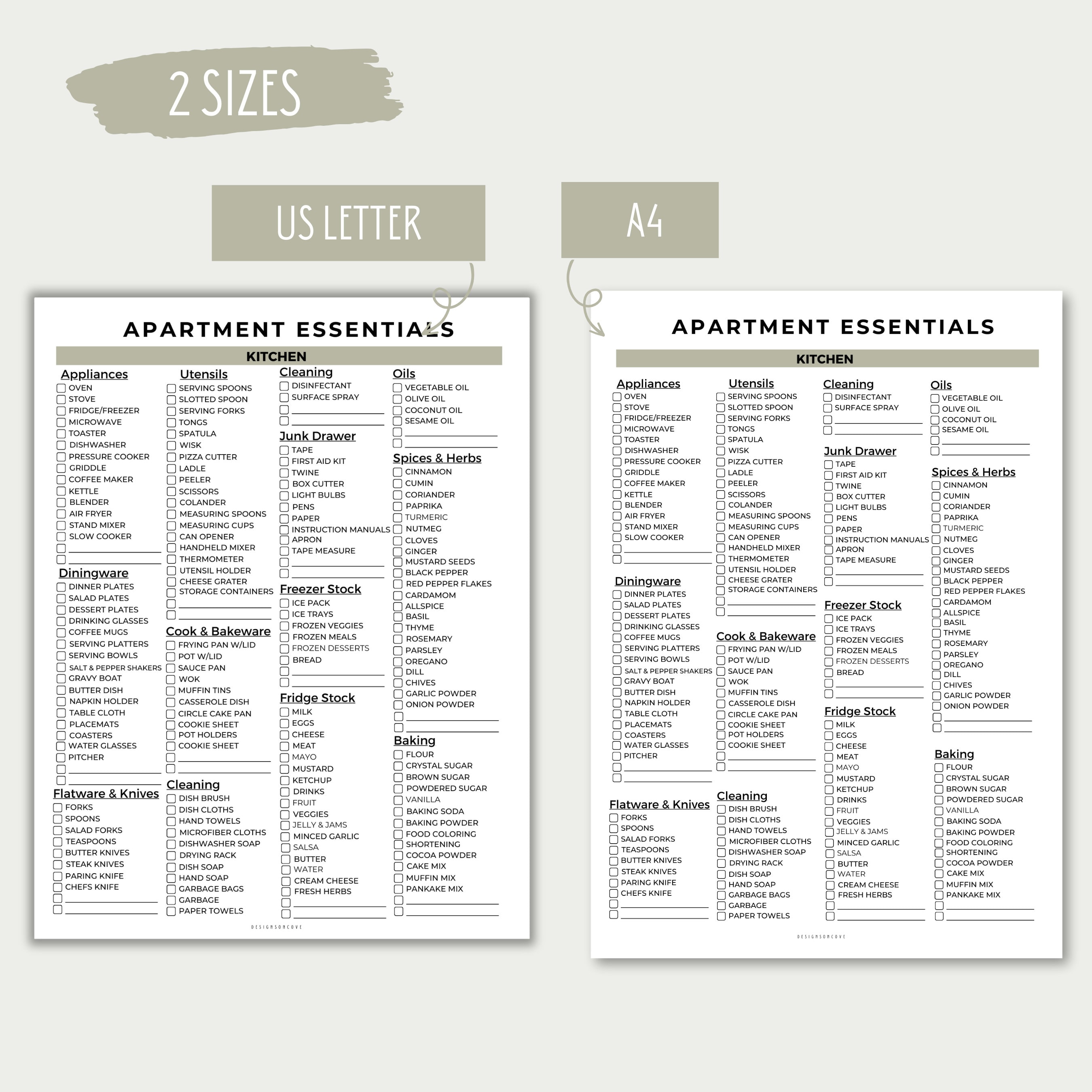 New Apartment Essentials Checklist, Moving Checklist Printable, New ...