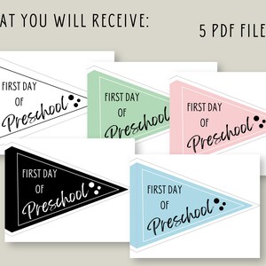 Printable First and Last Day of School Pennant Flag, Back to School ...