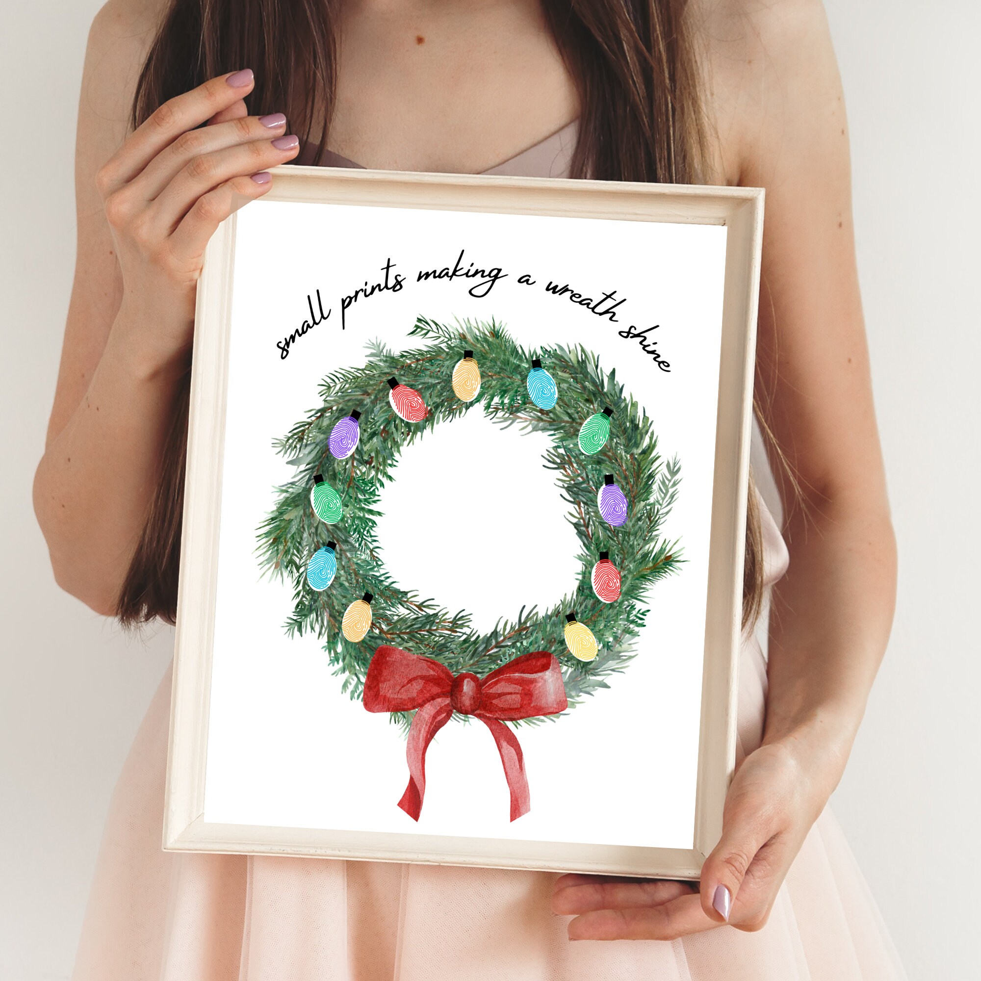 Christmas Fingerprint Art, Fingerprint Wreath Art, Handprint Craft - Etsy