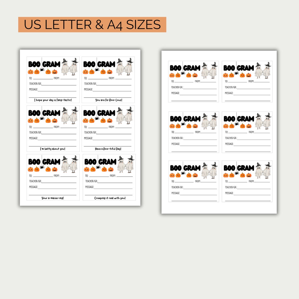 Halloween Candy Gram Printable, Boo Gram, PTO, PTA Fundraiser - Etsy