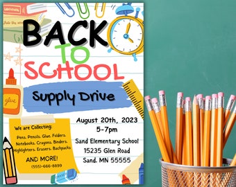 Back to School Bash Flyer Editable Canva Template School Event Post - Etsy