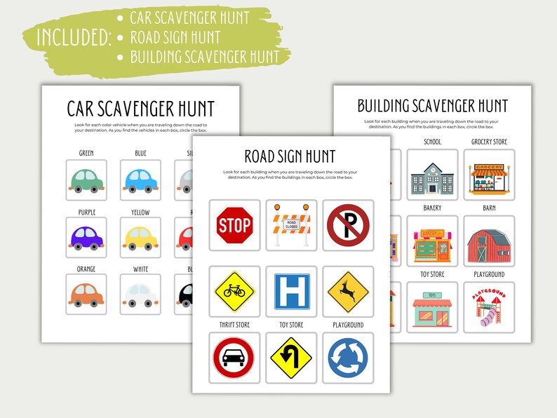 Car Games, Family Road Trip Games, Instant Download US Letter, Road ...