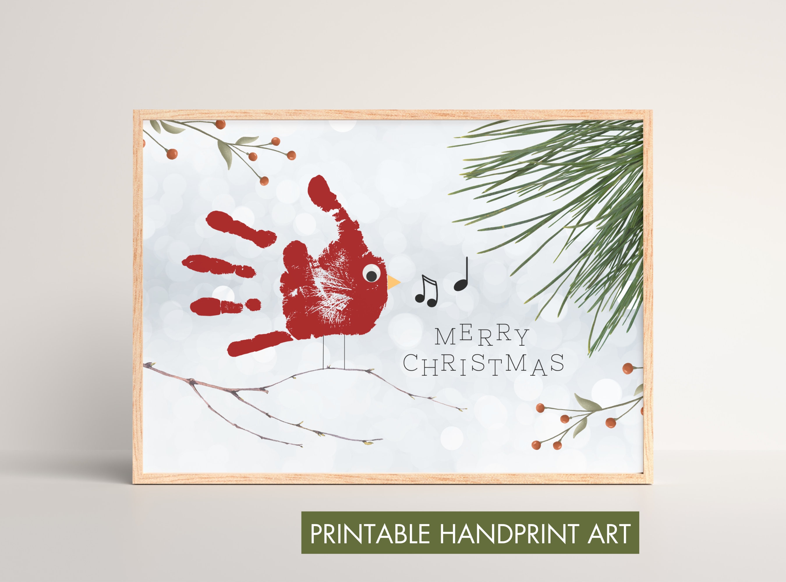 Christmas Handprint Art, Cardinal Handprint Craft, Kids Christmas Craft ...