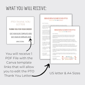 Editable PTO Thank You Letter, PTA Welcome Letter - Etsy
