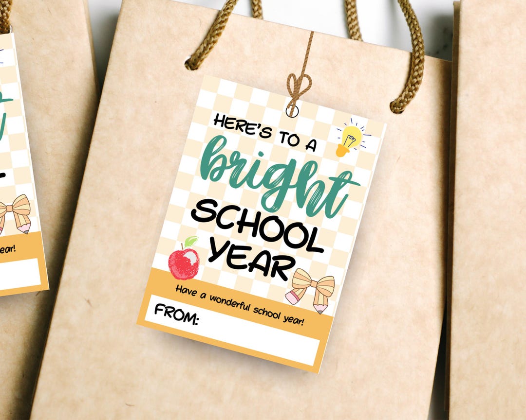 Here's to a Bright School Year Tag, Beginning of the Year Tag ...