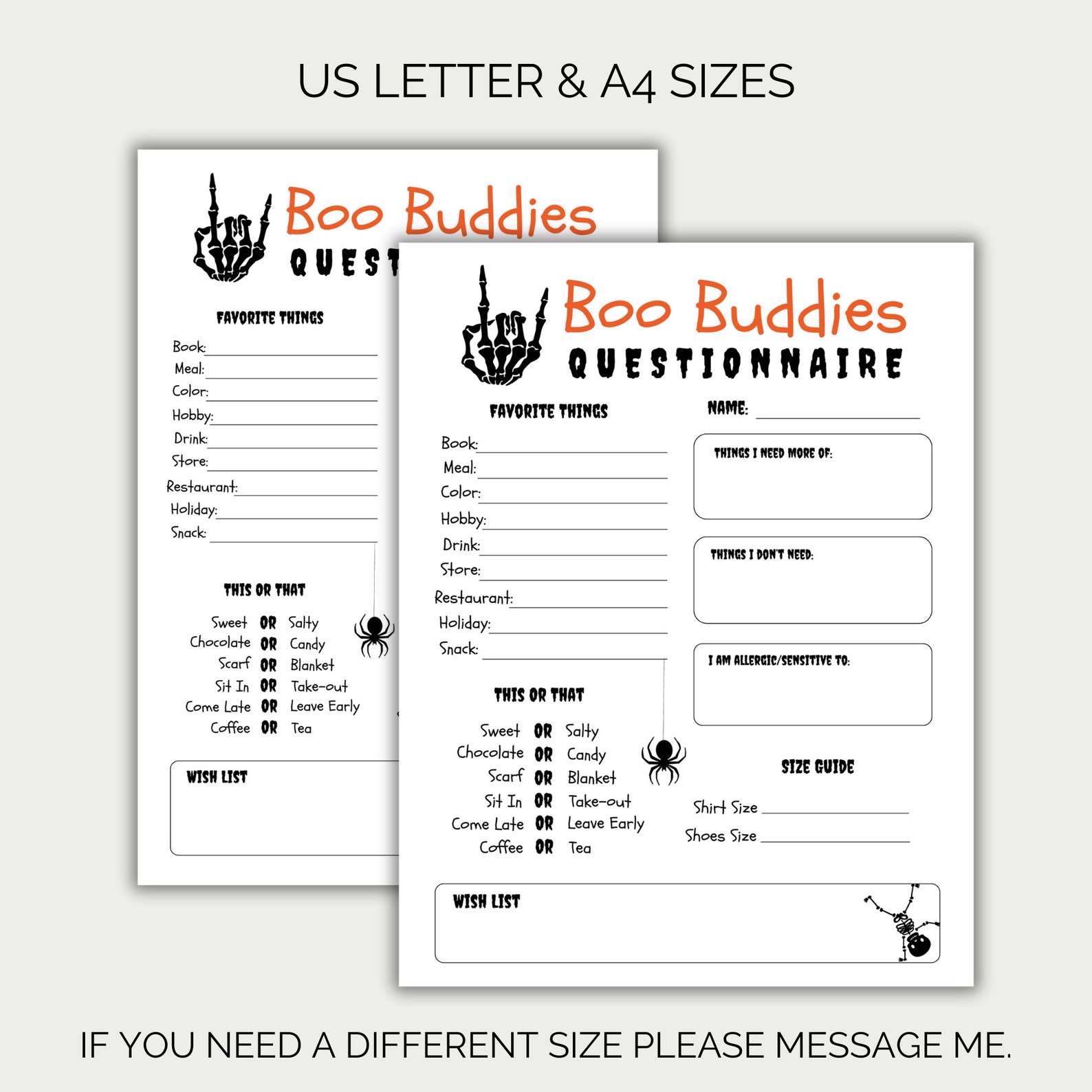 Printable Halloween Gift Exchange Questionnaire, You’ve Been Booed Form ...