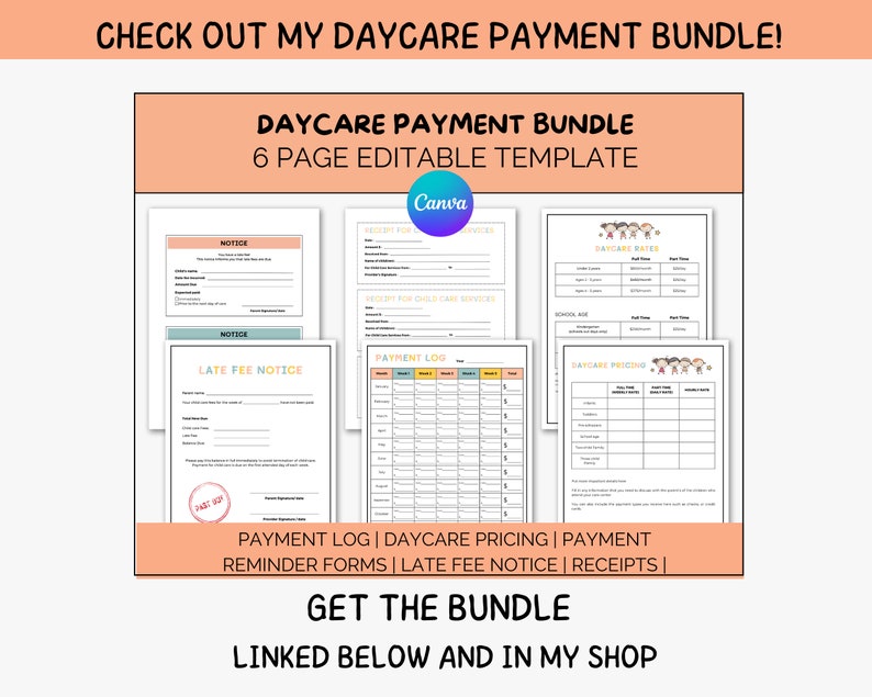Daycare Payment Log, Daycare Forms, in Home Daycare Payment Record ...