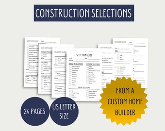 Home Construction Selections Info Sheet, Home Project Planner ...