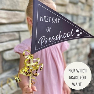 Printable First and Last Day of School Pennant Flag, Back to School ...