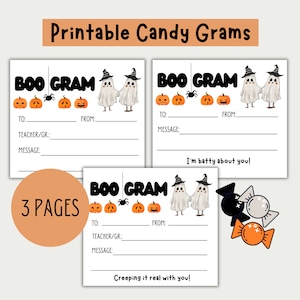 Halloween Candy Gram Printable, Boo Gram, PTO, PTA Fundraiser - Etsy