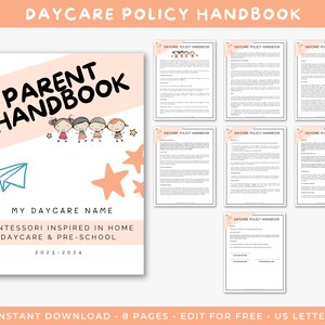 Editable Daycare Policy Handbook, Daycare Contract, Daycare Forms, in ...