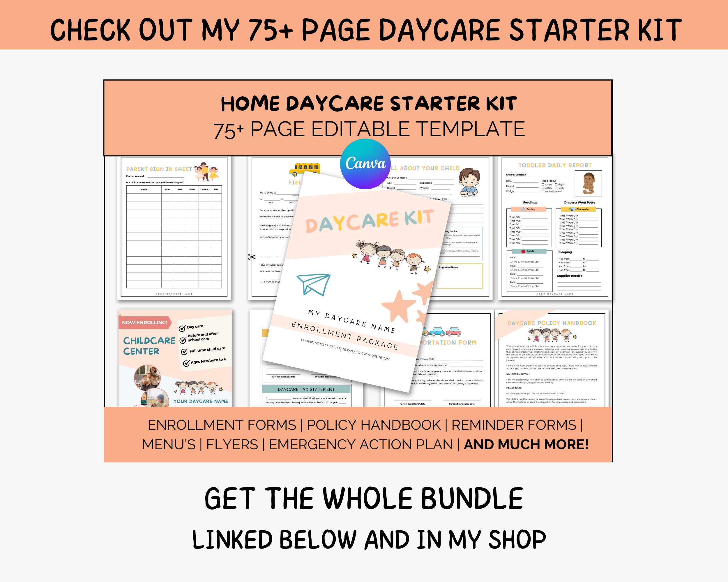 Daycare Emergency Action Plan, Daycare Forms, in Home Daycare Emergency ...